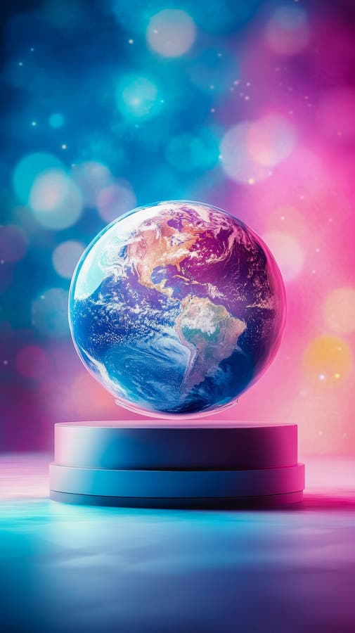 Elegant Glass Globe on Decorative Stand with Softly Blurred Background ...