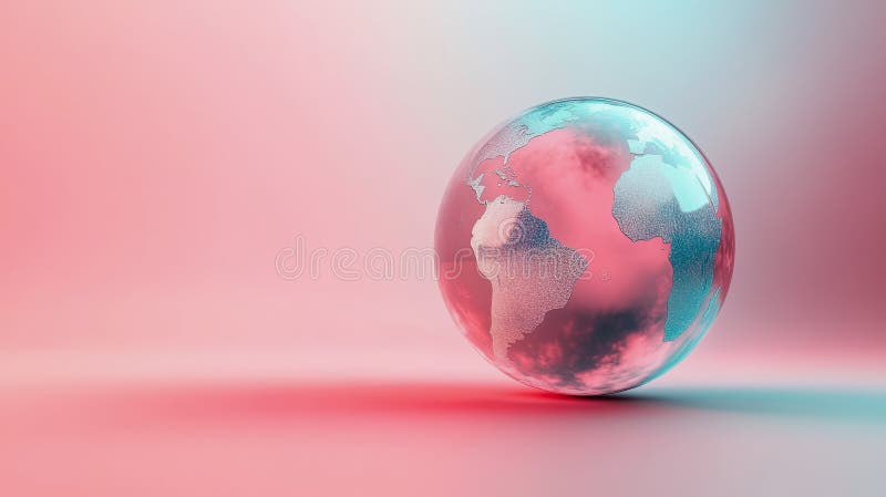 Elegant Glass Globe on Soft Pink Background Evoking a Sense of ...