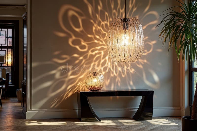Elegant Glass Pendant Lights Casting Intricate Shadows in Modern ...