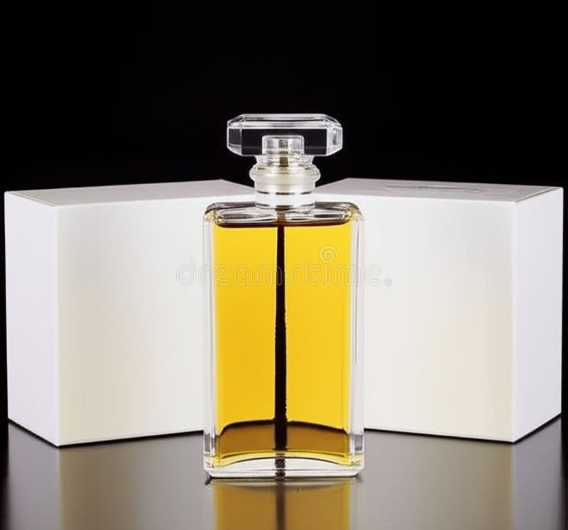 Elegant Glass Perfume Bottle with a Geometric Design. Stock ...