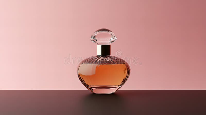 Elegant Glass Perfume Bottle on a Pink Gradient Background Stock ...