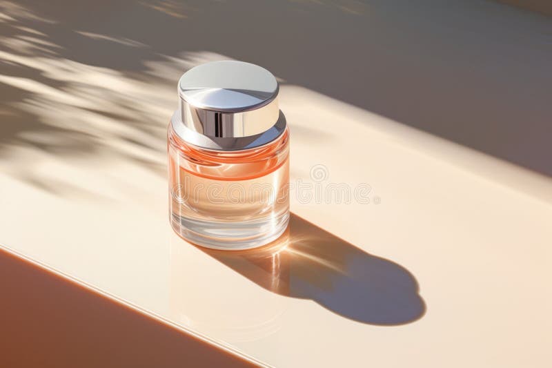 Elegant Glass Perfume Bottle with Silver Cap Stock Image - Image of ...