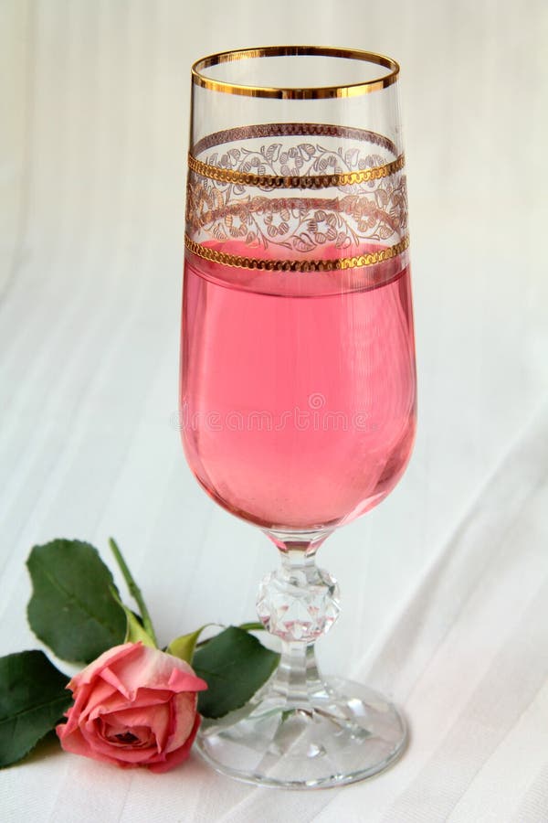 Pink Champagne and Pink Roses Stock Photo - Image of foliage, pink ...