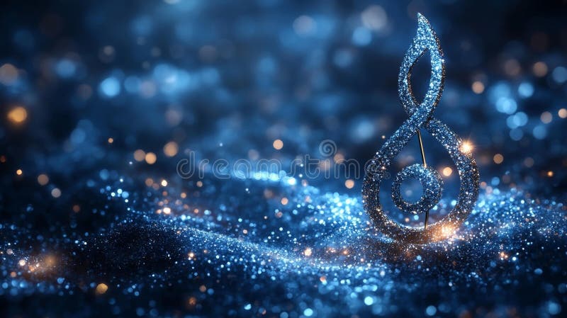 Elegant Glittering Music Note Stock Illustration - Illustration of ...