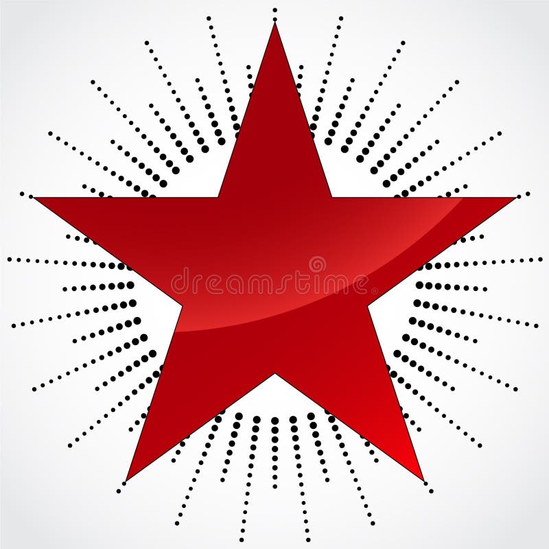 Elegant Glossy Red Star, Round Dot Frame, Background Symbol Stock ...