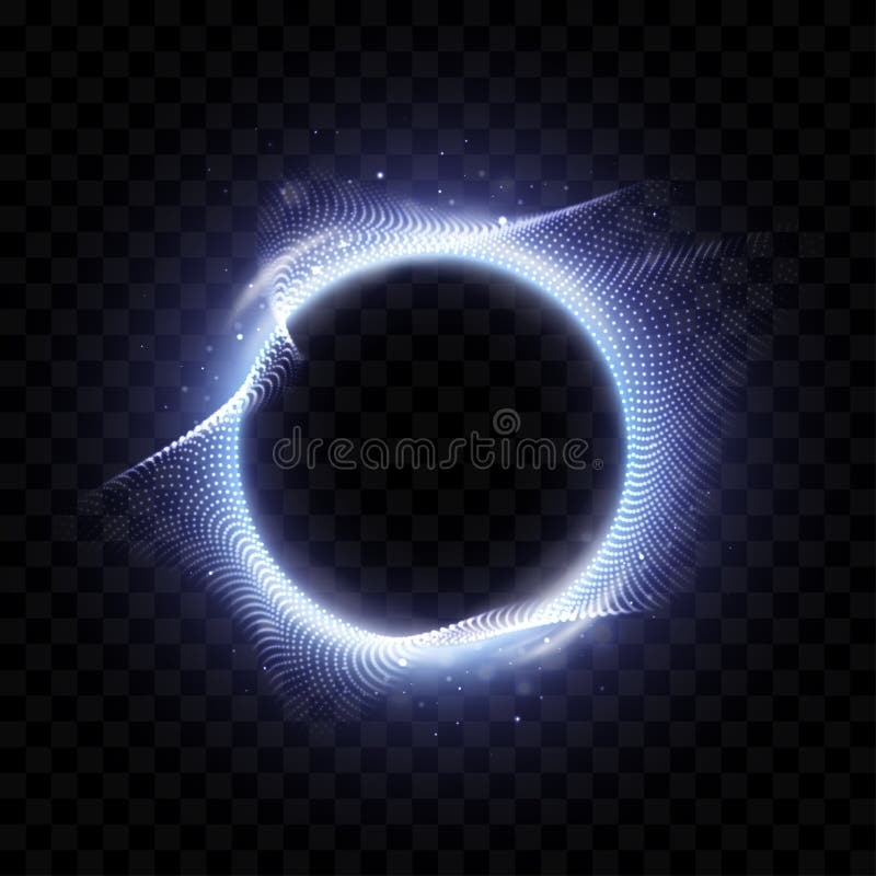 Dynamic Deformed Circle Shape of the Particles. Elegant Glowing Circles ...