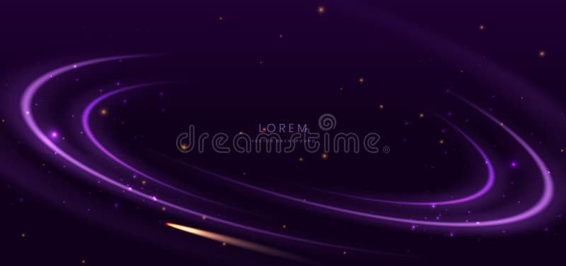 Elegant Glowing Purple Curve Ray Light Ray on Dark Purple Background ...