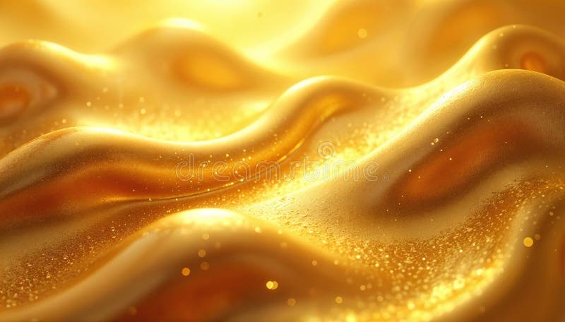 Elegant Gold Abstract Digital Art with Wave Like Patterns Stock ...