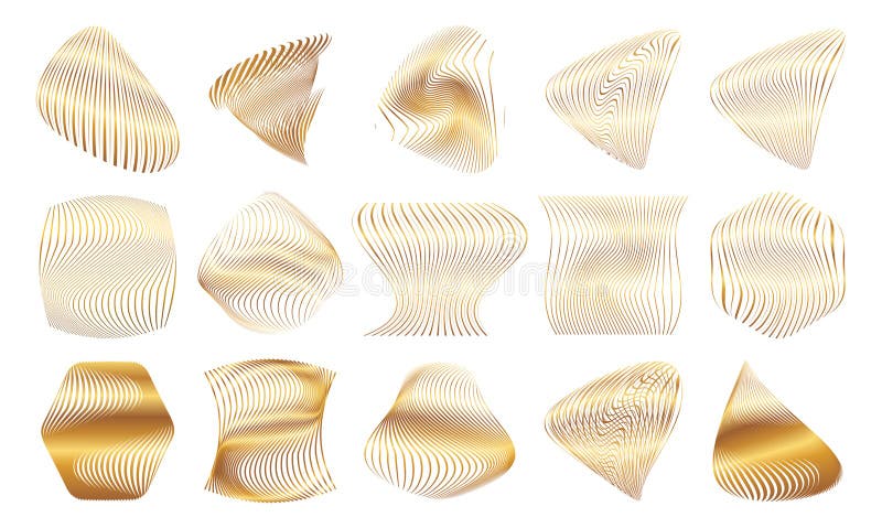 Elegant Gold Abstract Shape Collection with Natural Flowing Texture ...