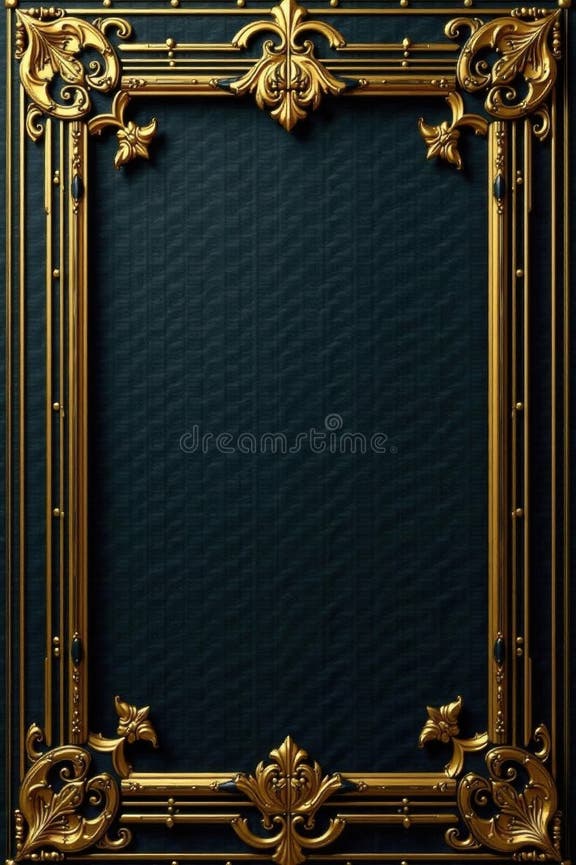 Elegant Gold Art Deco Frames, Geometric Patterns, Vintage Design ...