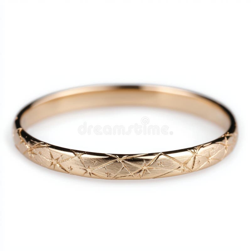 Elegant Gold Bangle Bracelet with Intricate Star Pattern Stock ...