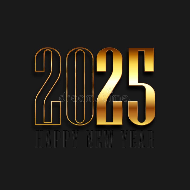 Gold and Black Happy New Year Background Stock Vector - Illustration of ...