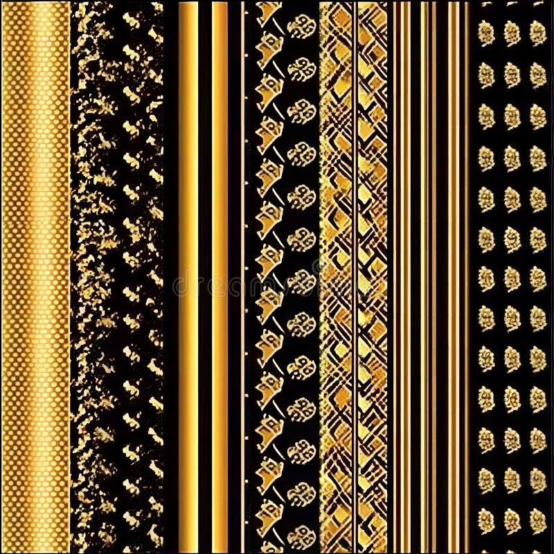 Elegant Gold and Black Vertical Stripes Pattern Design for Textile ...
