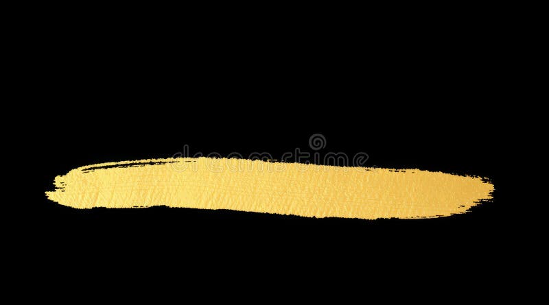 Elegant Gold Brushstroke on a Solid Black Background Stock Illustration ...