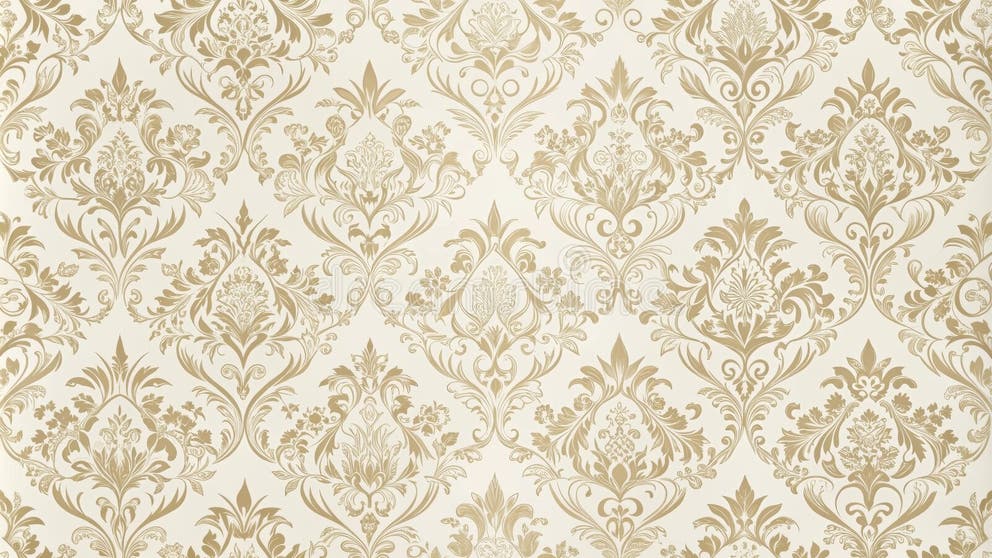 Elegant Gold Damask Pattern for Decorative Design Projects. Generative ...