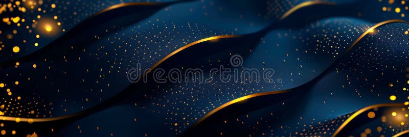 Elegant Gold and Dark Blue Theme Exquisite Dark Blue Background with ...