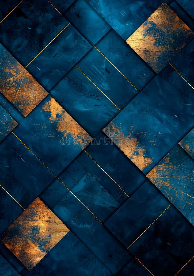 Elegant Gold and Dark Blue Theme Exquisite Dark Blue Background with ...