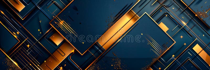 Elegant Gold and Dark Blue Theme Exquisite Dark Blue Background with ...