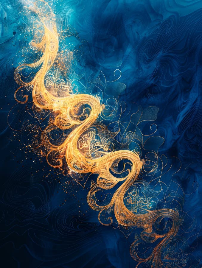 Elegant Gold and Dark Blue Theme Exquisite Dark Blue Background with ...