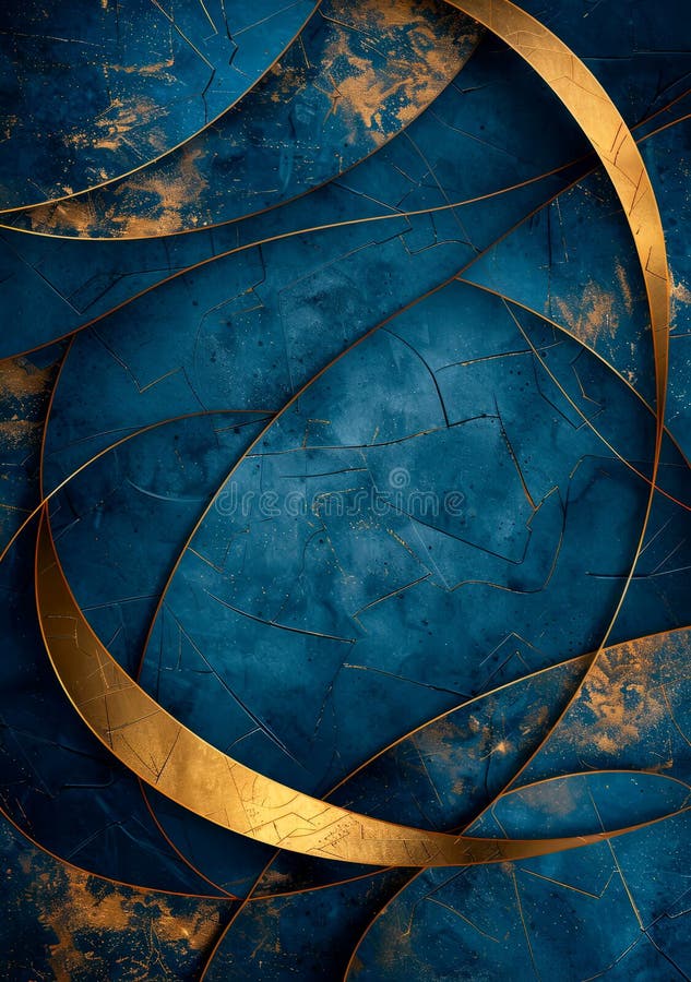 Elegant Gold and Dark Blue Theme Exquisite Dark Blue Background with ...