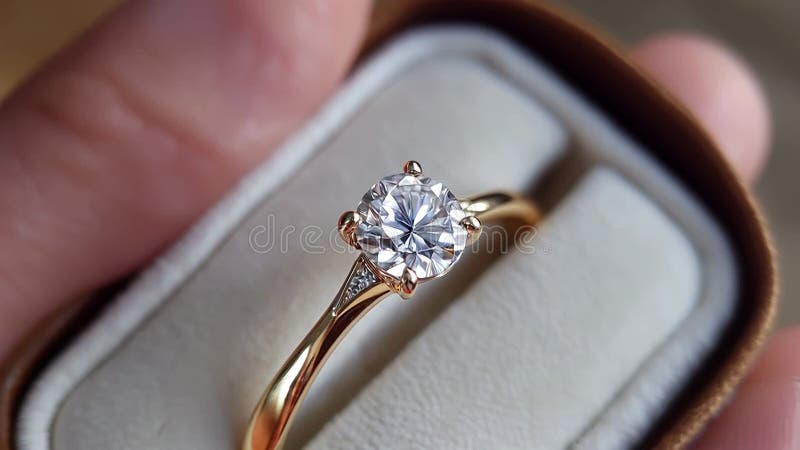 Elegant Gold Diamond Ring in Luxurious Display Box Stock Video - Video ...