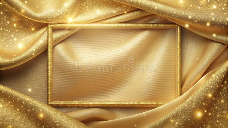 Elegant Gold Fabric Frame Mockup with Glittering Texture. Generative AI ...