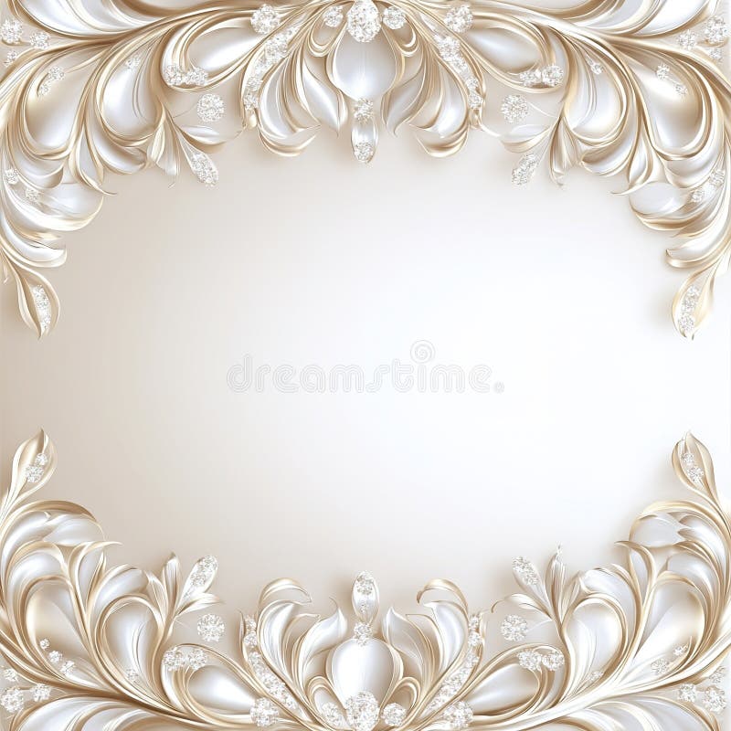 Elegant Gold Floral Pattern with Ornate Swirls and Diamonds Stock ...