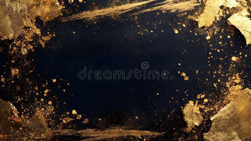 Elegant Gold Foil Frame with Splatter and Glitter Accent for Luxury ...