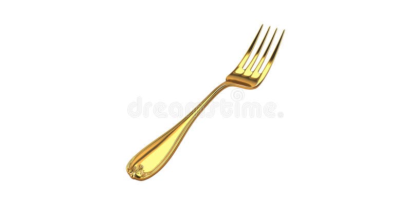 Elegant Gold Fork. Luxury Dining and Fine Tableware Concept Isolated on ...