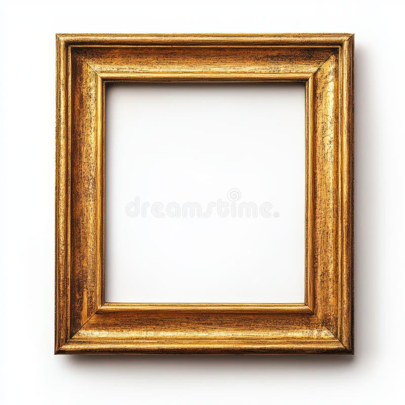 Elegant Gold Frame Empty Picture Frame Mockup Isolated on White ...