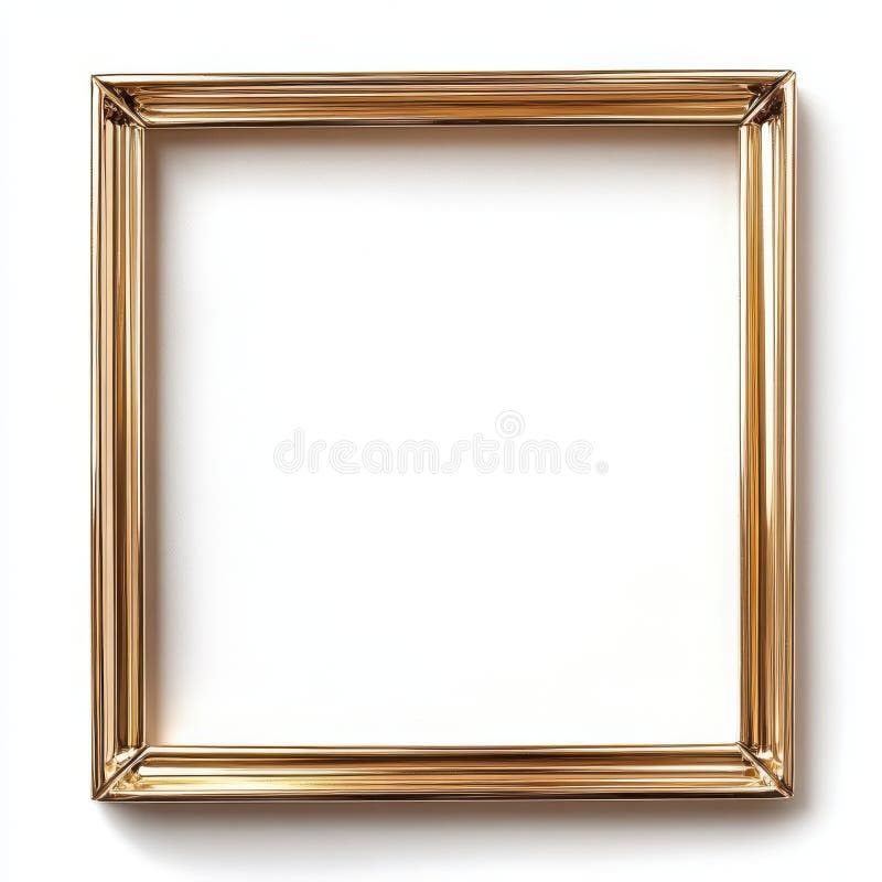Elegant Gold Frame Empty Ready for Artwork Isolated on White Background ...