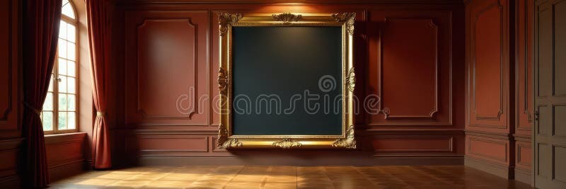 Elegant Gold Frame Interior, Museum Quality Lighting , Lighting, Bright ...