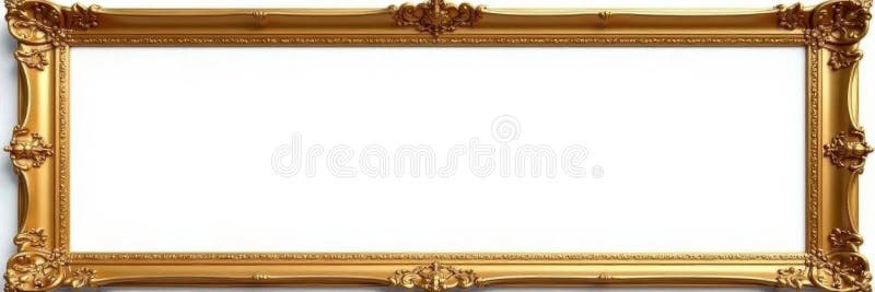 Elegant Gold Frame Isolated on Pure White Backdrop, Picture Frame ...