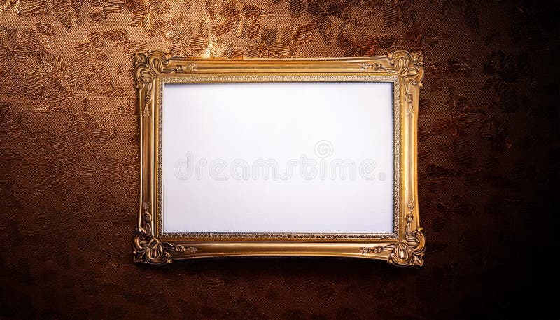 Elegant Gold Frame with Warm Lighting Stock Illustration - Illustration ...