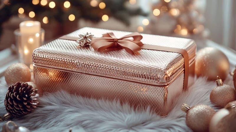 Elegant Gold Gift Box with Black Satin Bow for Luxurious Celebrations ...