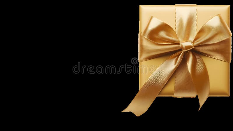 Elegant Gold Gift Box with Black Satin Bow for Luxurious Celebrations ...