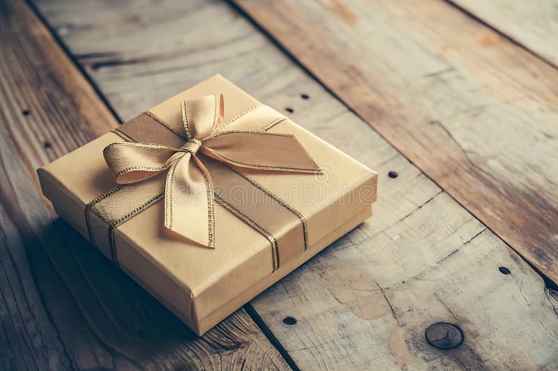 Elegant Gold Gift Box with Black Satin Bow for Luxurious Celebrations ...