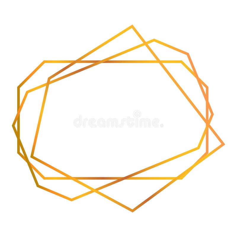Elegant Gold Gradient Geometric Frame Forming Irregular Shape Stock ...