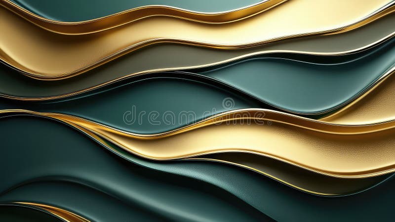 Elegant Gold and Green Abstract Wallpaper Design with Fluid Patterns ...