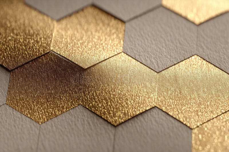 Elegant Gold Hexagonal Patterns on Textured Surface Create a Stunning ...