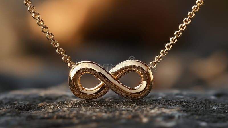 Elegant Gold Infinity Necklace in Velvet Box Stock Photo - Image of ...