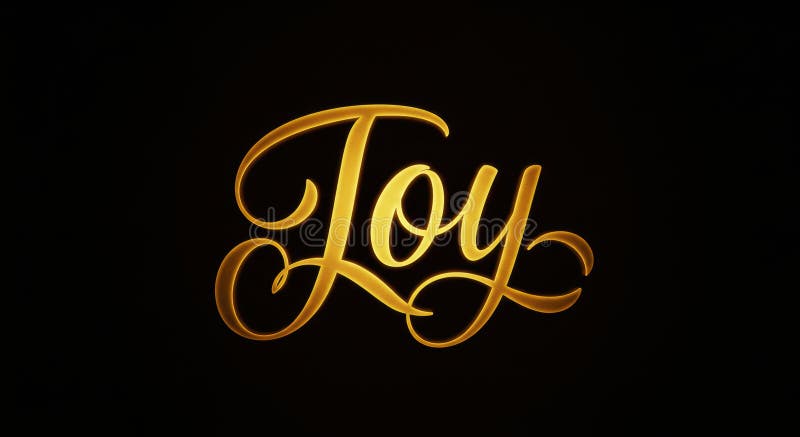 Elegant Gold Joy Calligraphy on Dark Background for Inspirational ...