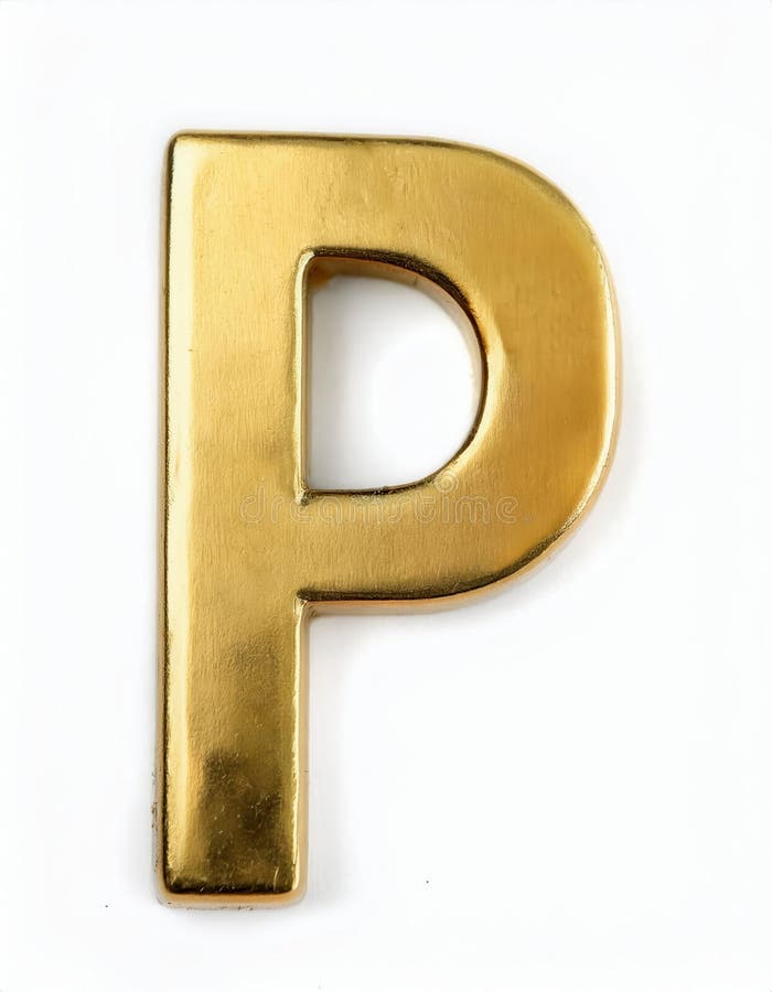 Elegant Gold Letter P Shaped Like a Bar on a Clean White Background ...