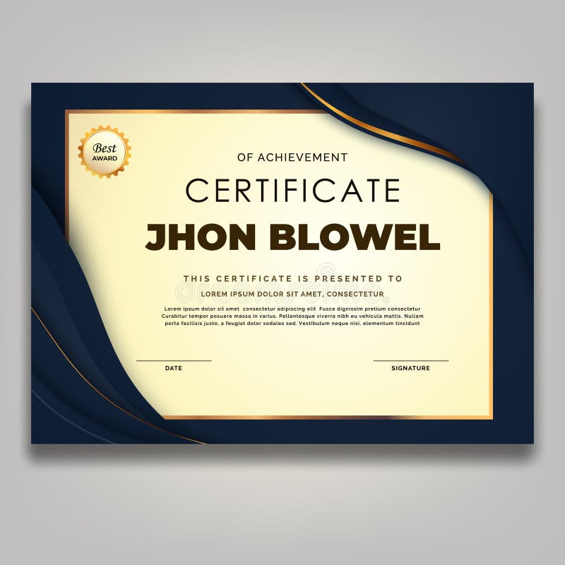 Elegant Gold Luxury Certificate of Achievement Template Stock Vector ...