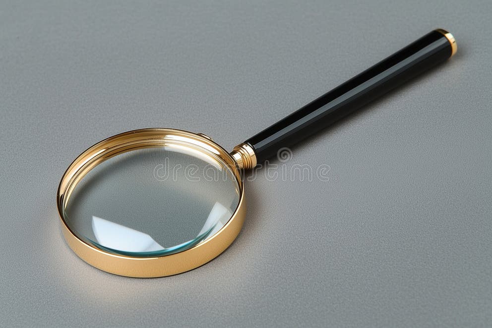 Elegant Gold Magnifying Glass Stock Illustration - Illustration of tool ...