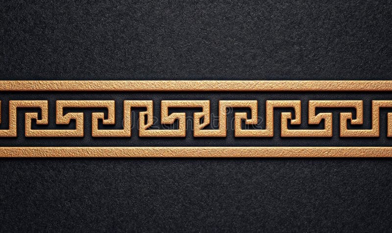 Elegant Gold Meander Pattern Border with a Classic Greek Key Design on ...
