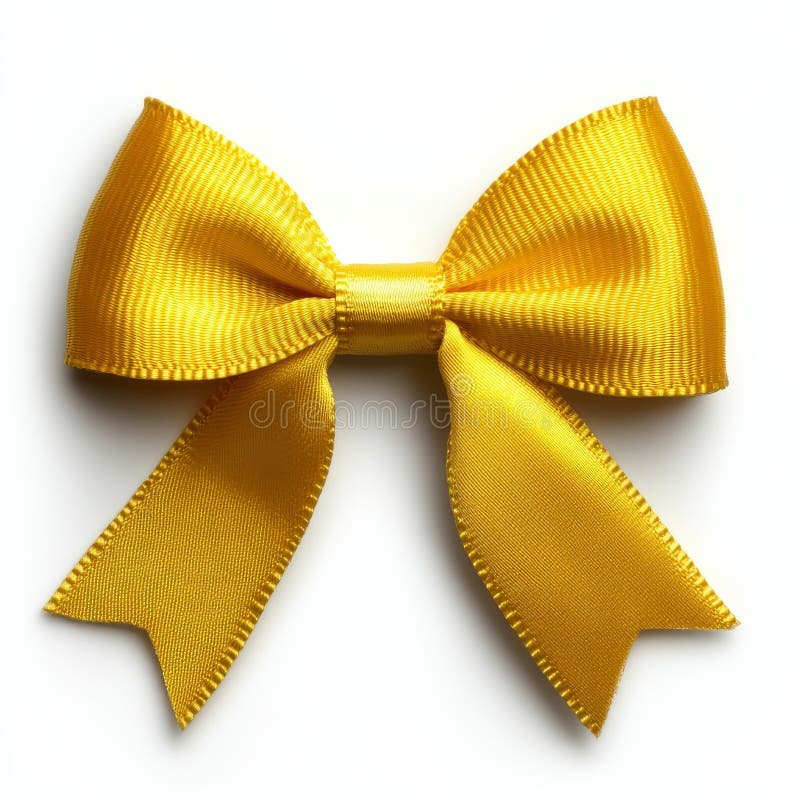 An Elegant Gold Metallic Gift Bow, Isolated on a Clean White Background ...