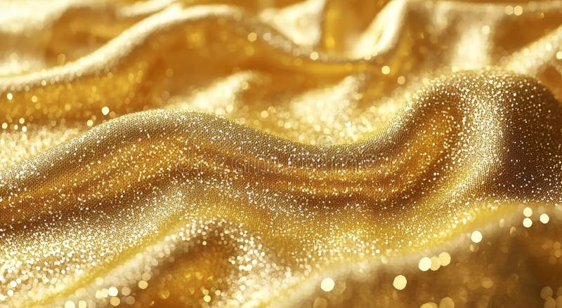 Elegant Gold Metallic Material with a Silky, Flowing Texture. Stock ...