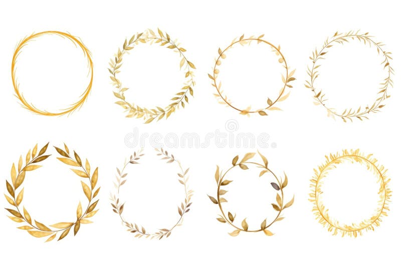 Elegant Gold and Neutral Floral Frame Collection for Invitation and ...