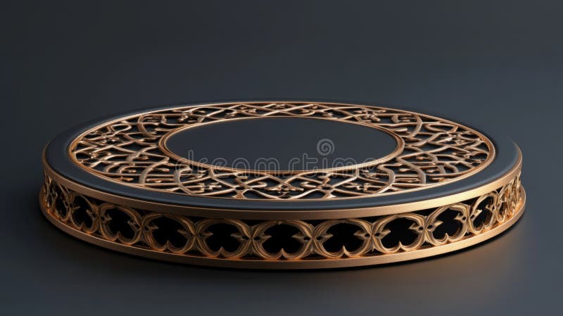 Elegant Gold Ornate Circular Display Stand Stock Illustration ...